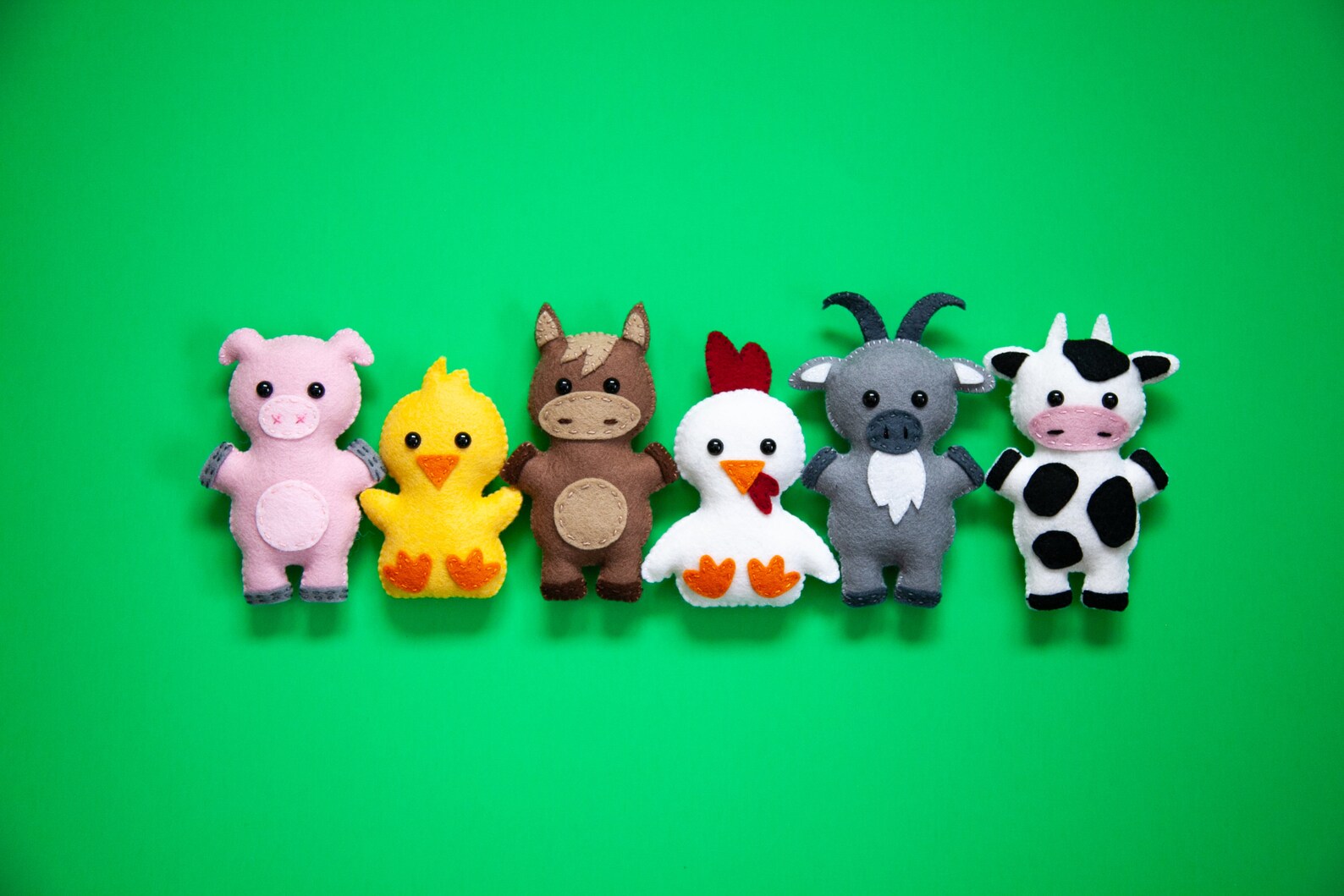 Pattern Farm Animal Set With Pig Horse Cow Goat Chicken - Etsy