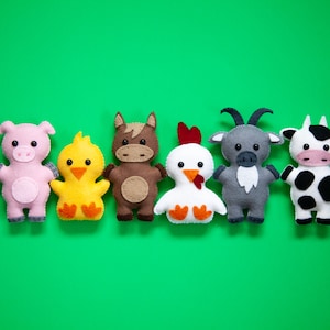 Pattern Farm Animal Set With Pig Horse Cow Goat Chicken - Etsy