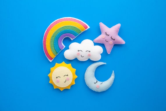 Pattern Felt Celestial Sewing Pattern Rainbow Sun Cloud - Etsy