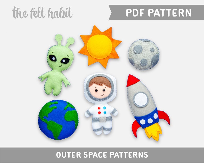 Pattern Outer Space Astronaut Earth Moon Sun - Etsy