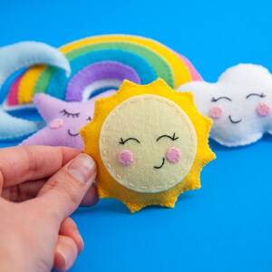 Pattern - Felt Celestial Sewing Pattern - Rainbow, Sun, Cloud, Moon ...