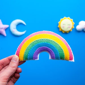 Pattern - Felt Celestial Sewing Pattern - Rainbow, Sun, Cloud, Moon ...