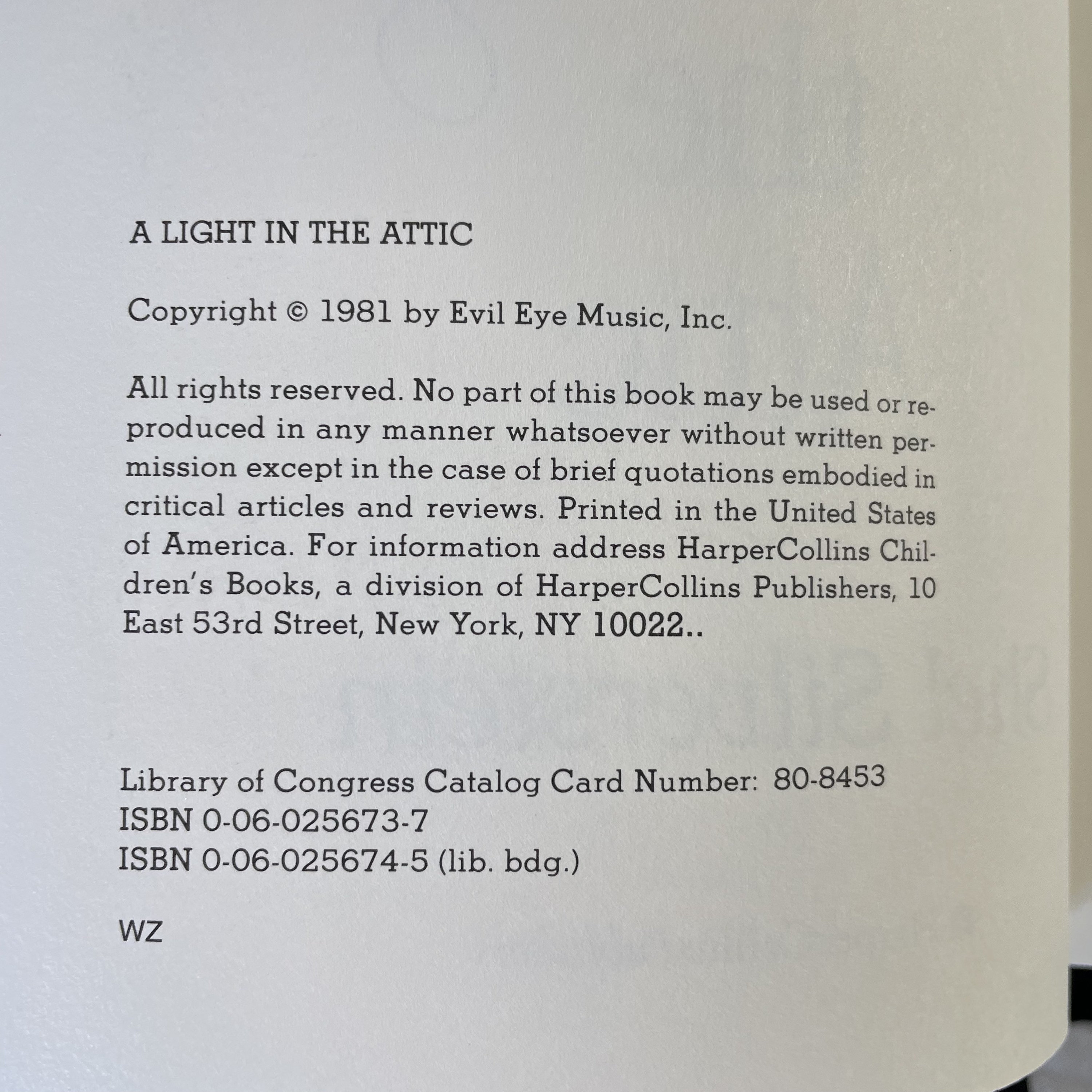 A Light In The Attic Poems And Drawings