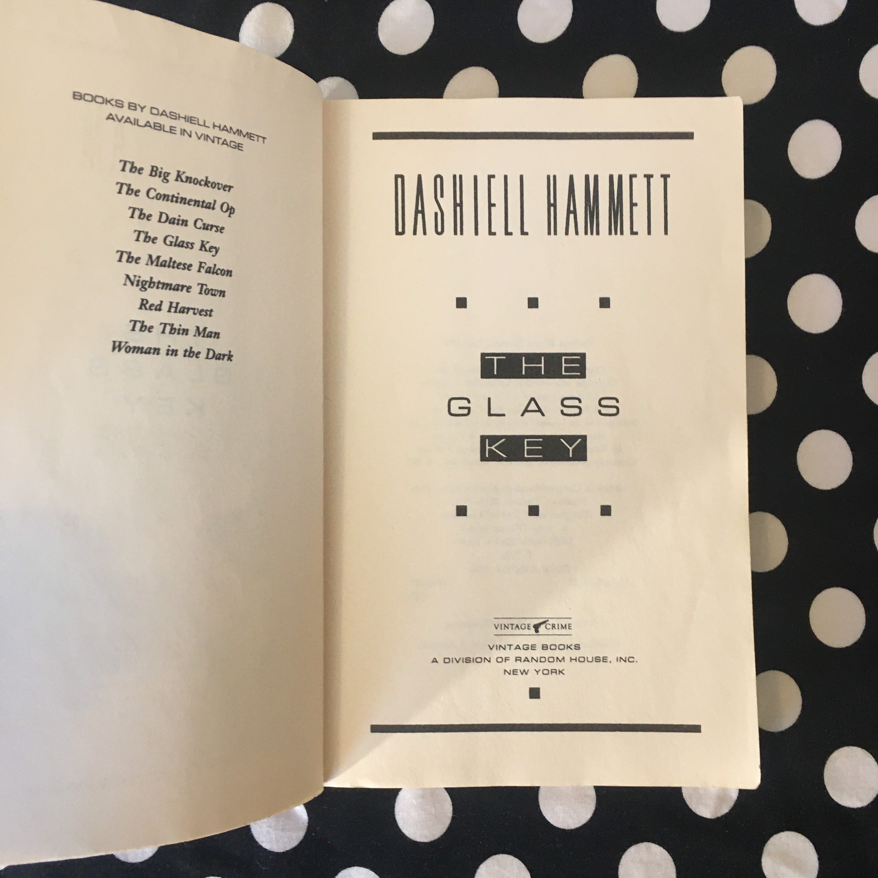 The Glass Key by Dashiell Hammett 1989 Vintage Books - Etsy.de