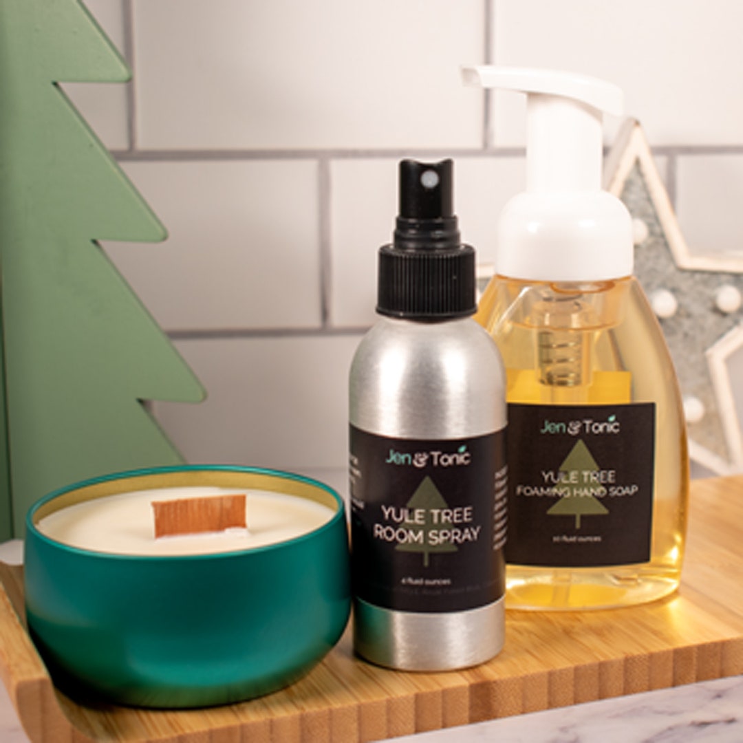 Festive AF Gift Set With Pine Candle, Holiday Soap, Room Spray, Yule ...