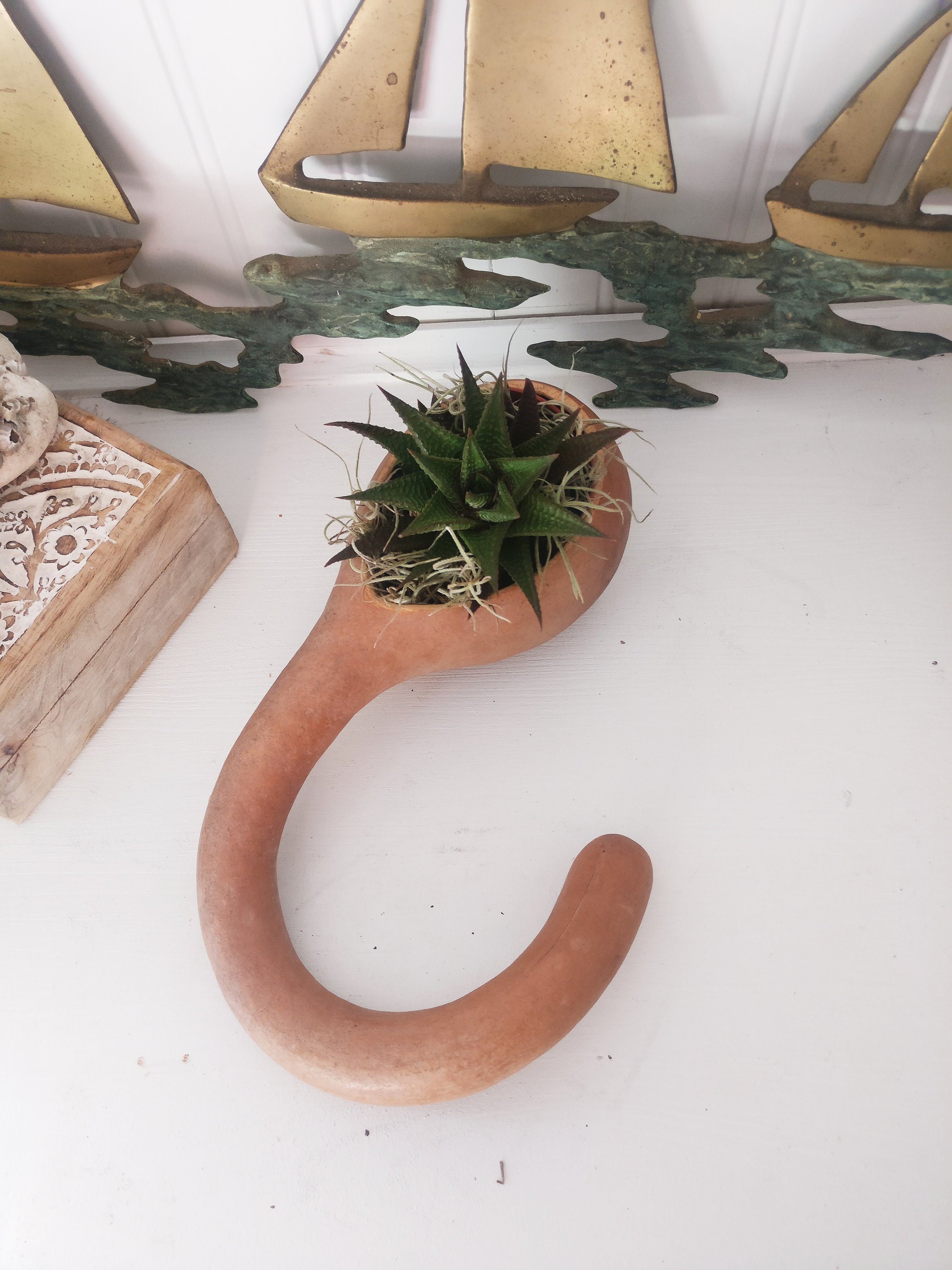 Gourd Tabletop Planter, Gourd Art, Gourds, Indoor Planters, Home Decor ...