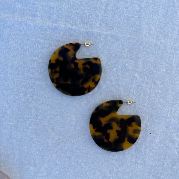 Tortoise Shell Earrings - Etsy