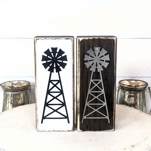 Windmill Block/farmhouse Decorations/shelf - Etsy