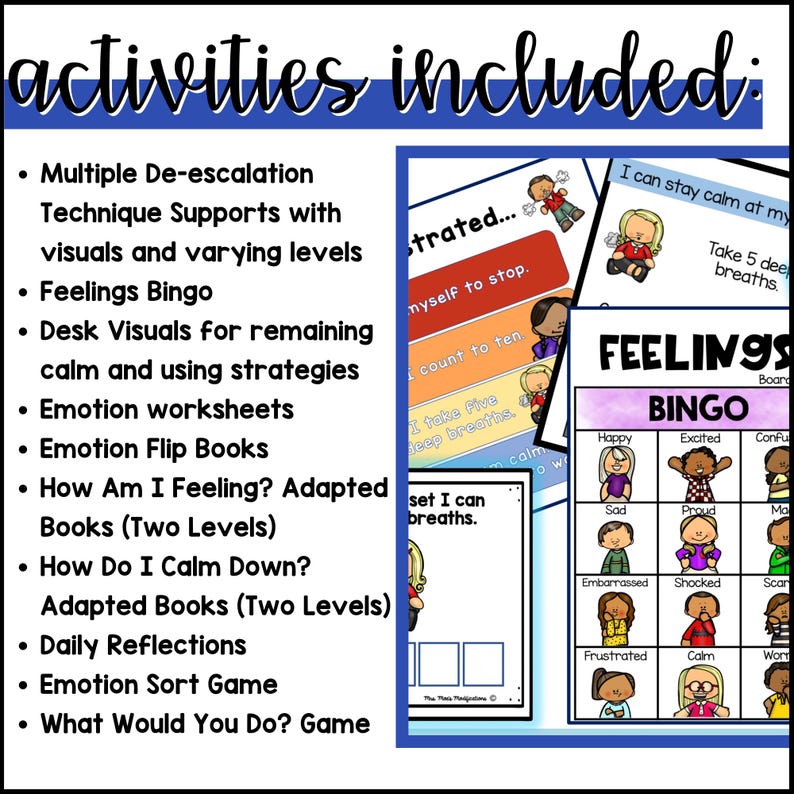 Social Emotional Visual Supports and Activities - Etsy