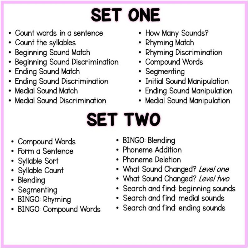 PHONOLOGICAL AWARENESS Task Box BUNDLE - Etsy