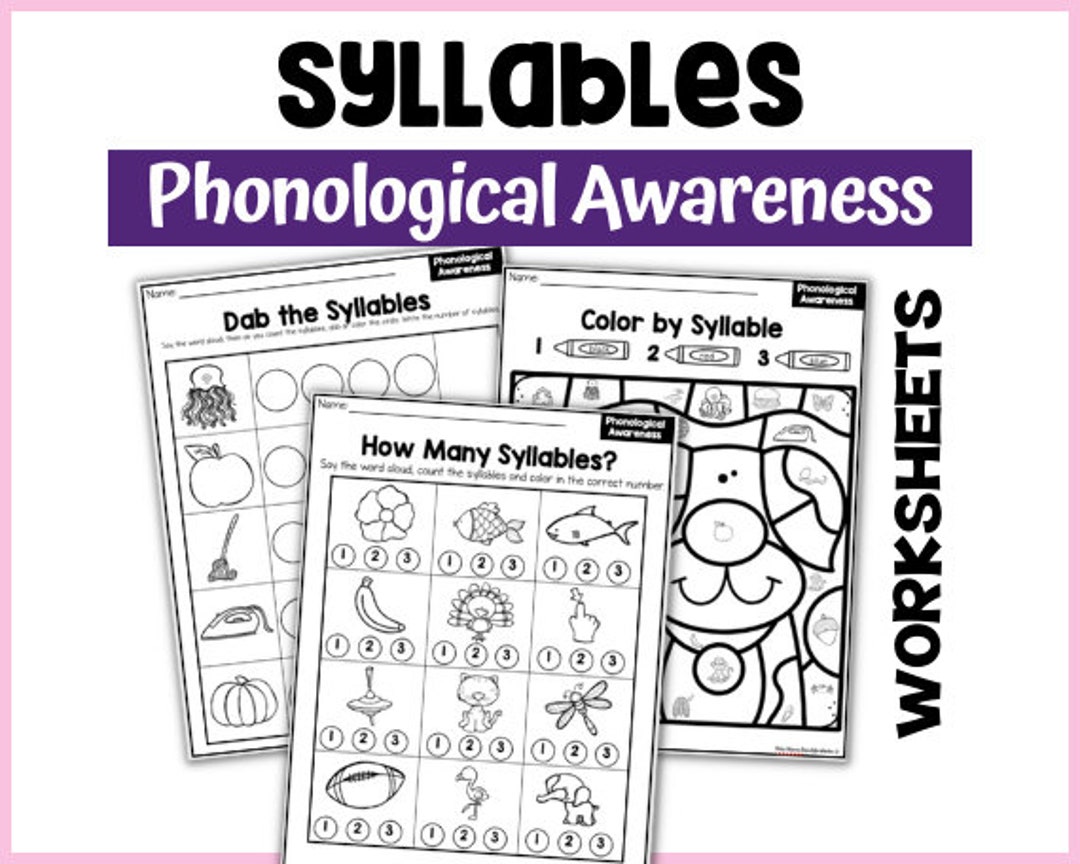 Syllables: Phonological Awareness Worksheets Home School Worksheets - Etsy