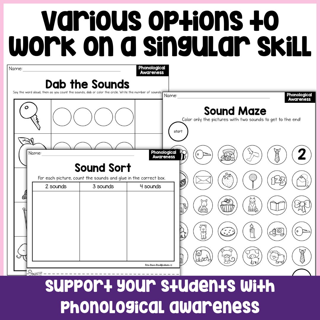 Phoneme Isolation: Phonological Awareness Worksheets Science of Reading ...