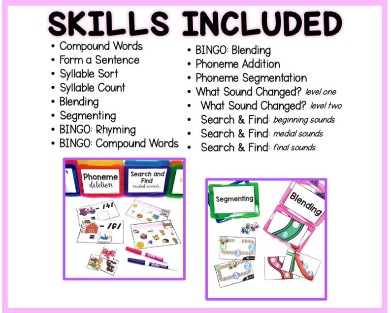 Phonological Awareness Task Boxes {set Two} - Etsy