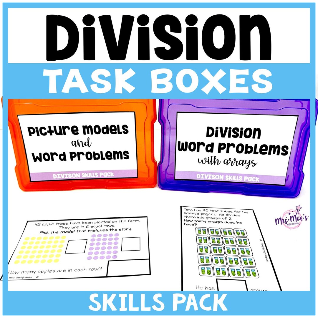 Division Task Boxes: Math Skills Pack - Etsy