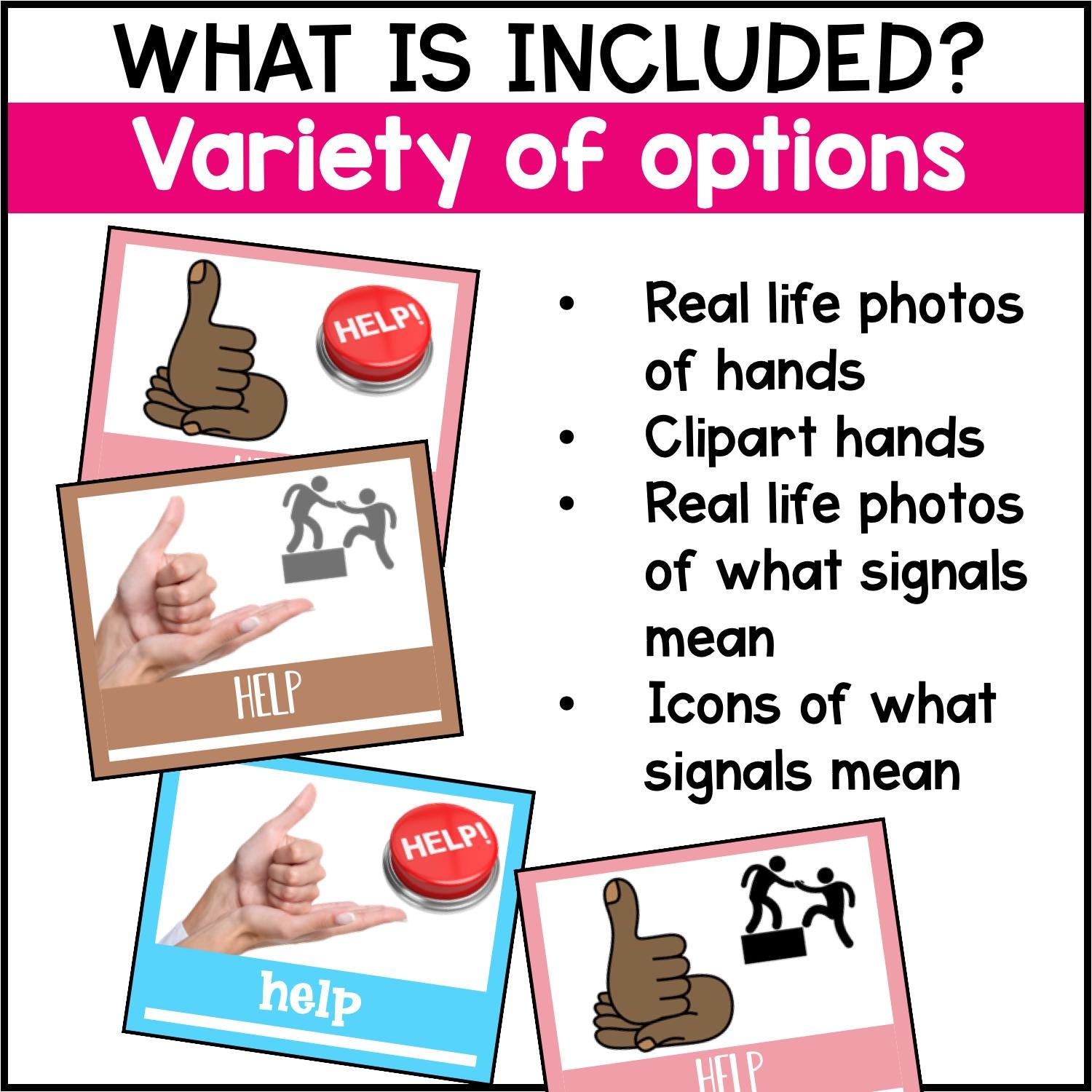 Hand Signals | Real Photos & Clipart | EDITABLE - Etsy