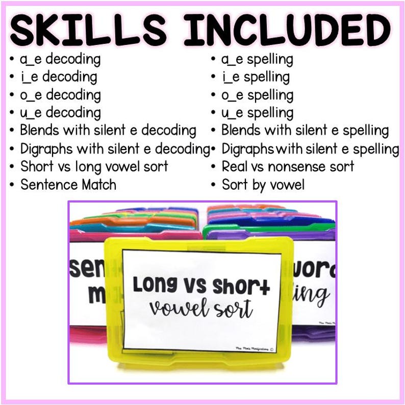 Phonics: Silent E Task Boxes - Etsy
