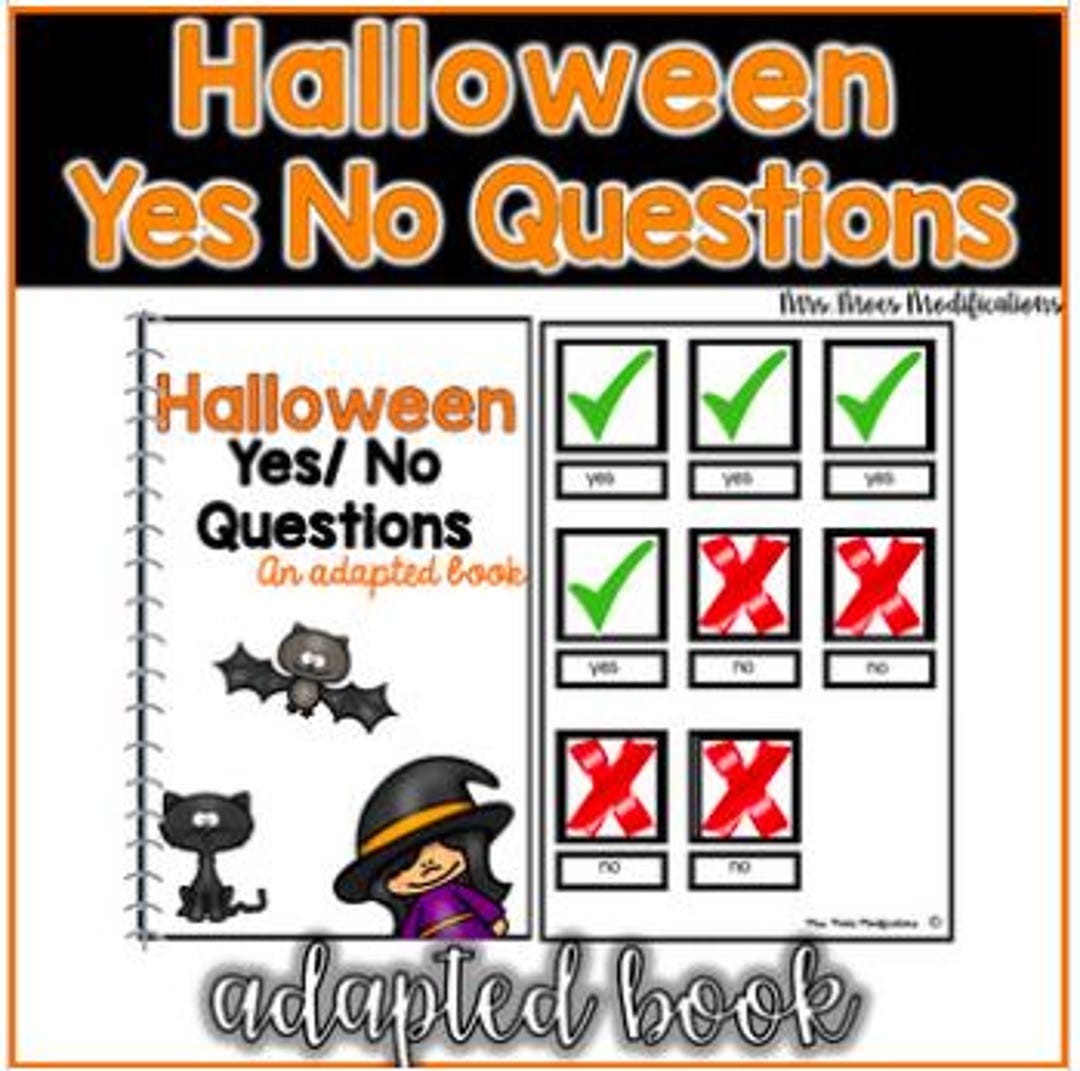 Answering Yes No Questions- Halloween Themed Adapted Book - Etsy