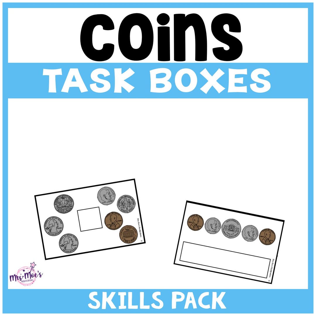 Coin Task Boxes: Math Skills Pack - Etsy