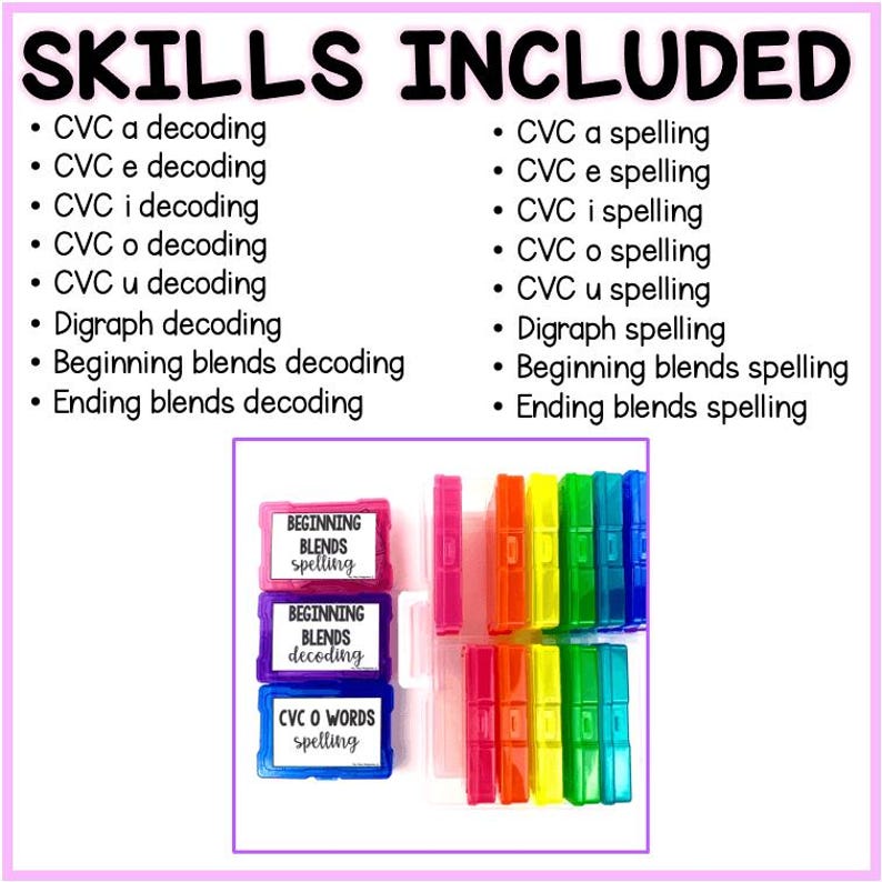 Phonics: Short Vowel Task Boxes - Etsy