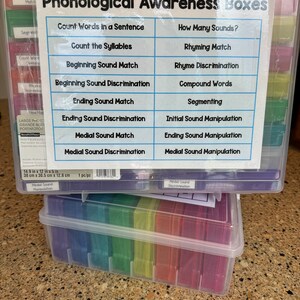 32 Phonological Awareness Task Boxes - Etsy
