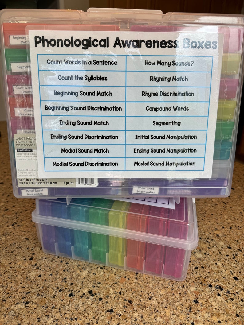 32 Phonological Awareness Task Boxes - Etsy