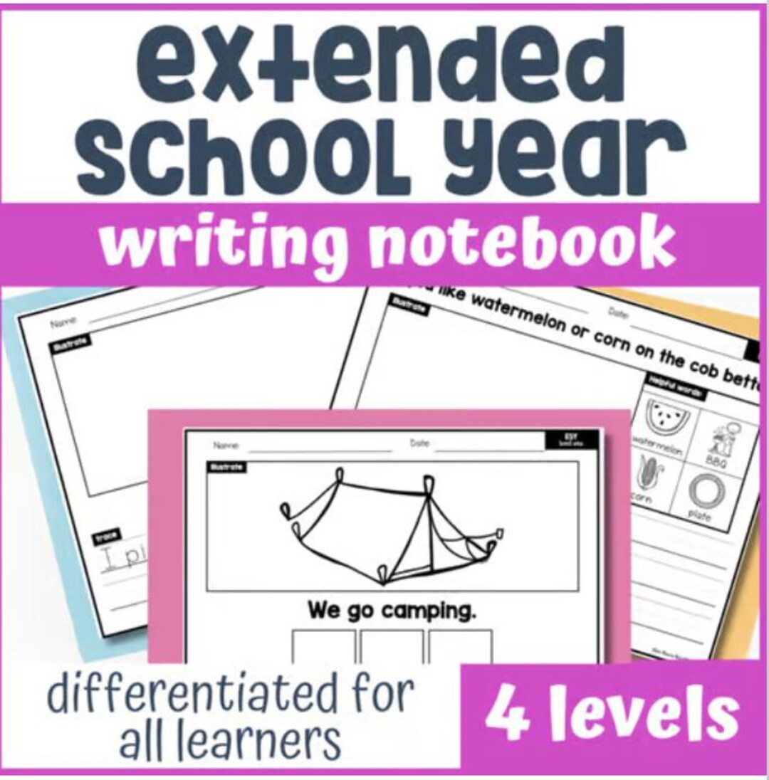 Extended School Year (ESY) Differentiated Writing Notebook - Etsy