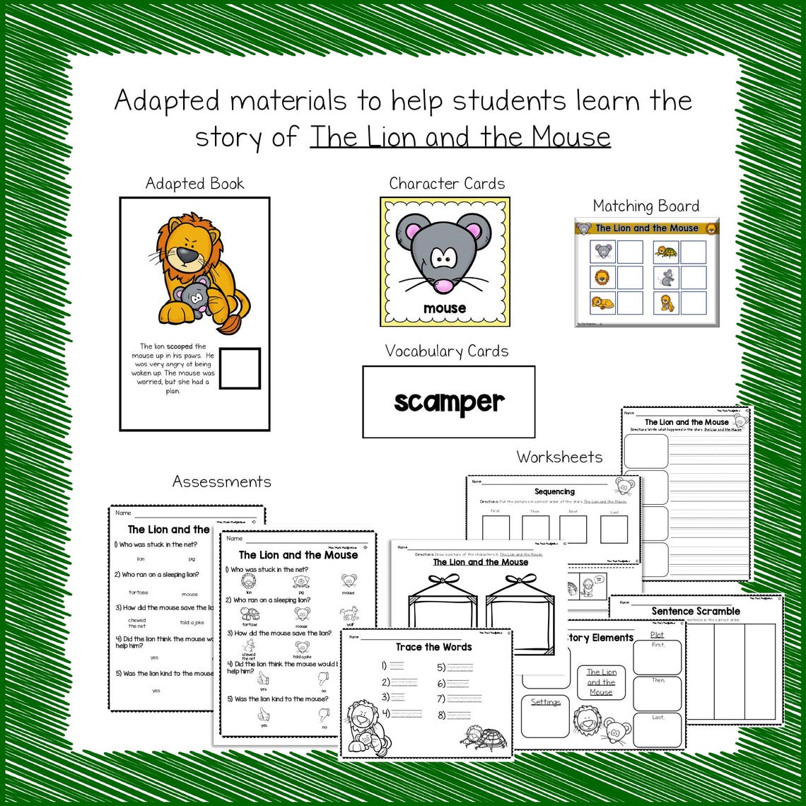 The Lion and the Mouse- an Adapted Book - Etsy