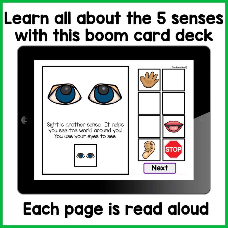 5 Senses - Adapted Book - Boom Cards - Etsy