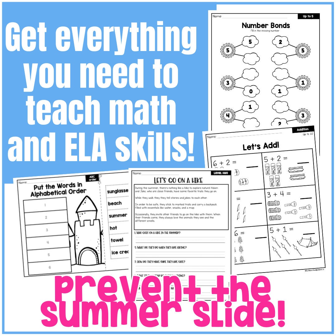 ELA & Math ESY and Homeschool Summer Worksheets - Etsy UK