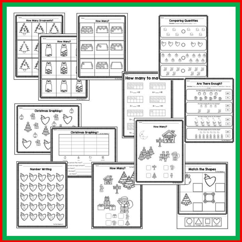 Christmas Math Worksheets- NO PREP - Etsy