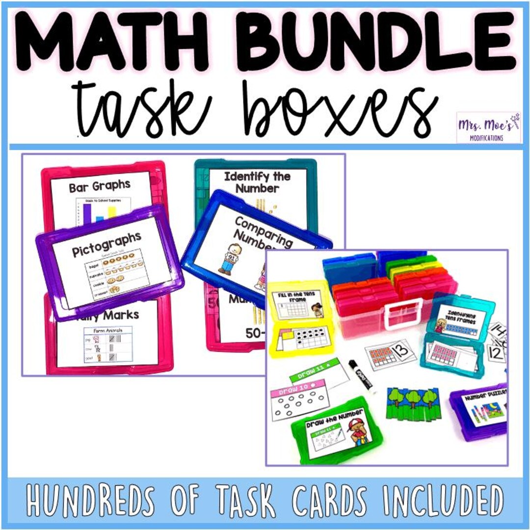 MATH Task Box BUNDLE - Etsy