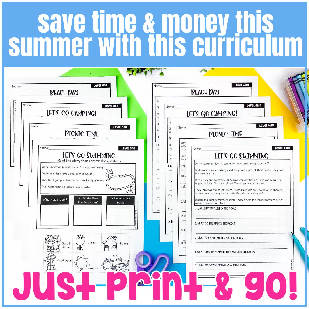 ELA & Math ESY and Homeschool Summer Worksheets - Etsy UK