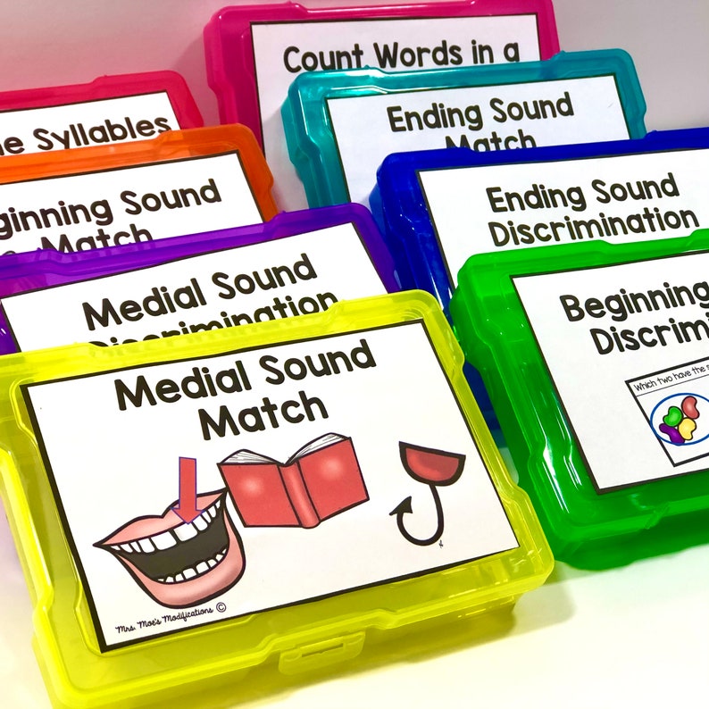 Phonological Awareness Task Boxes - Etsy