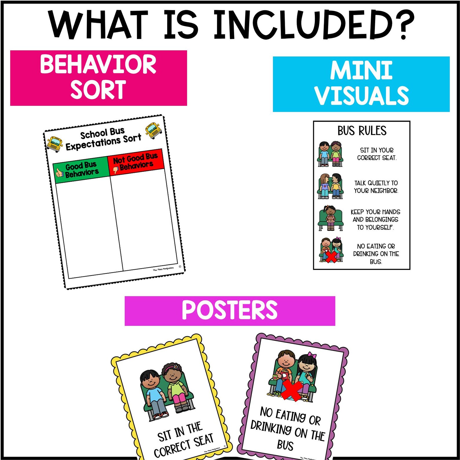 Bus Rules and Expectations- Behavior Supports: Back to School - Etsy
