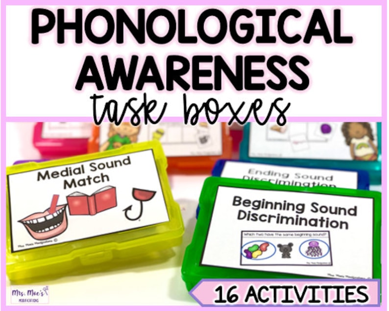 Phonological Awareness Task Boxes {set One} - Etsy