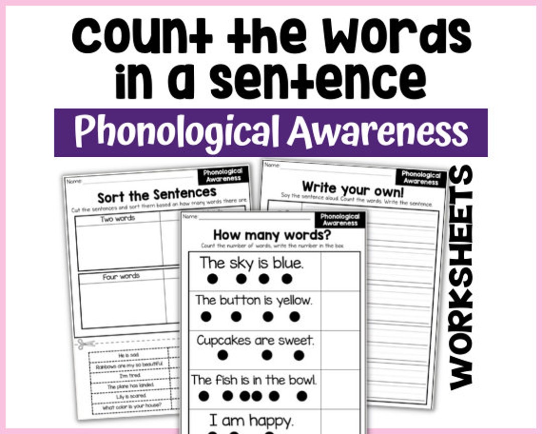 Count the Words in a Sentence: Phonological Awareness Worksheets ...
