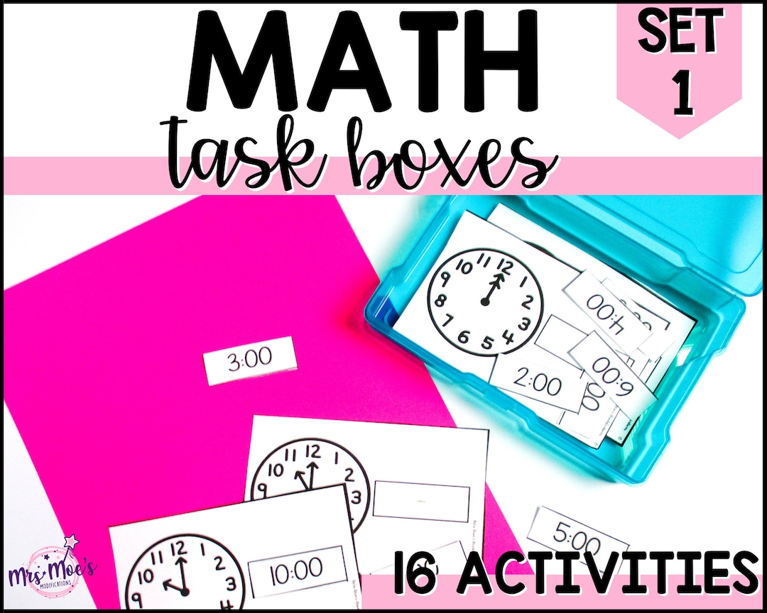 Math Task Boxes {set One} - Etsy