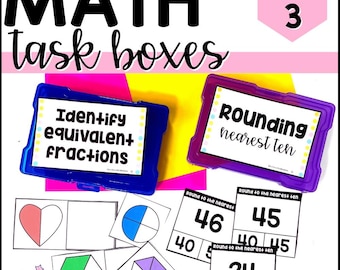 Math Task Boxes: Set 1 (grades K-2) With Carrying Case - Etsy