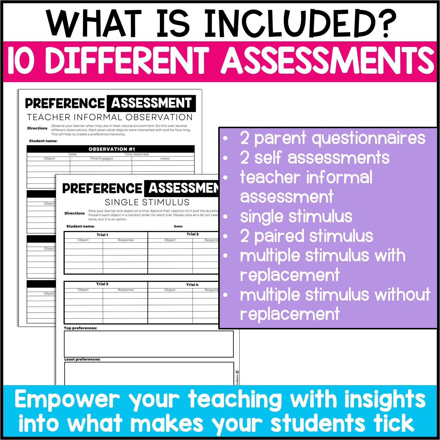 Preference Assessment & Reinforcement Survey | Behavior Management ...