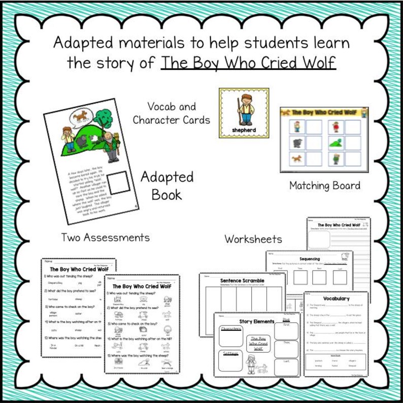 The Boy Who Cried Wolf- an Adapted Book - Etsy