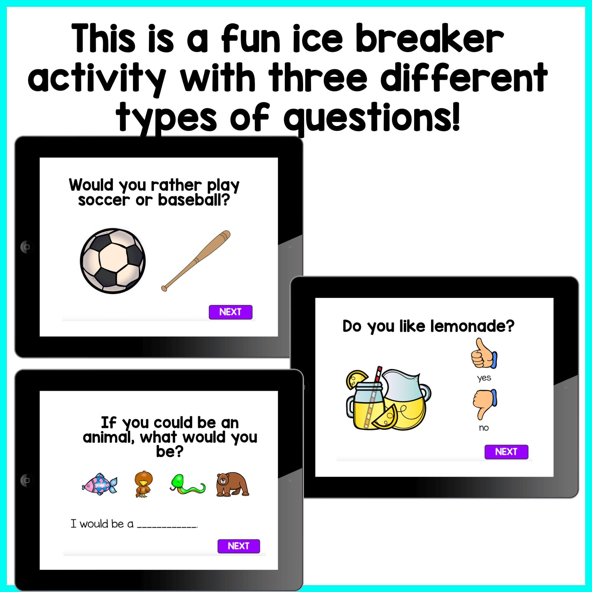 Ice Breaker Activity | Getting to Know You | Boom Cards | Back to ...