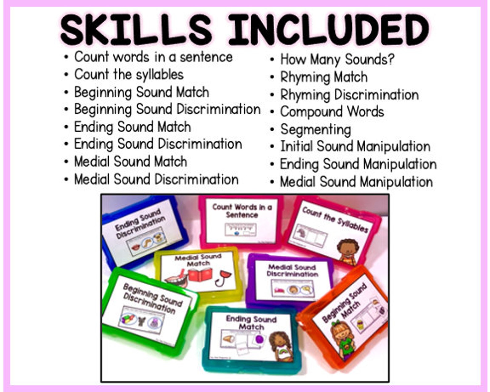 Phonological Awareness Task Boxes {set One} - Etsy