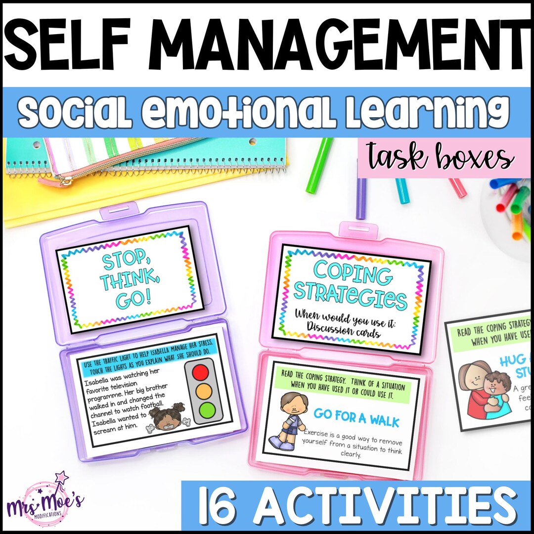 Self Management: Social Emotional Learning Task Boxes - Etsy