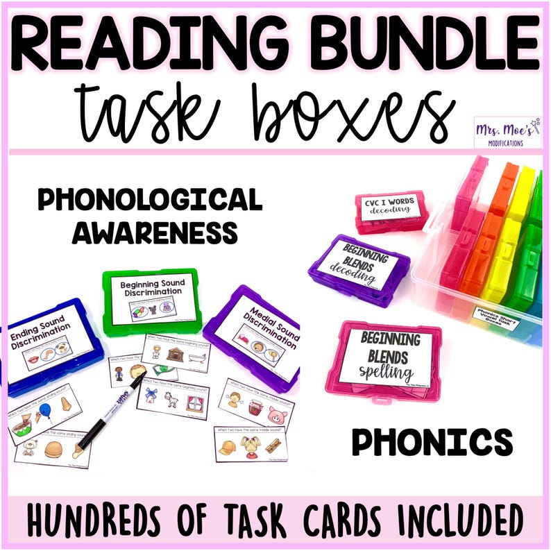 READING Task Box BUNDLE - Etsy