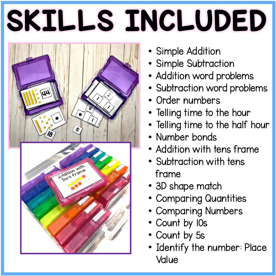 MATH Task Boxes {set One} - Etsy