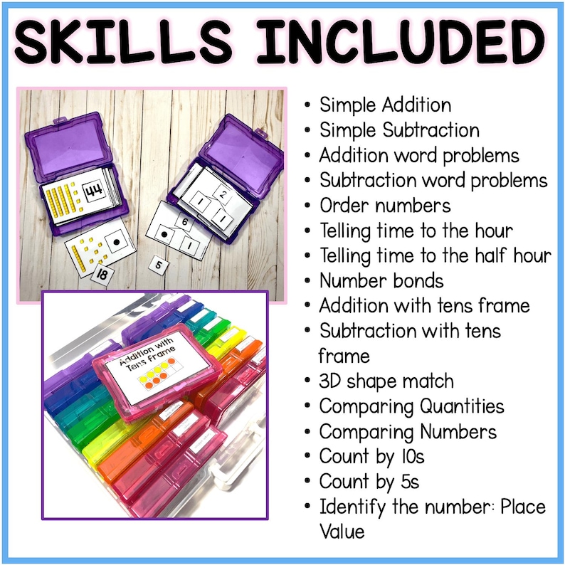 MATH Task Boxes {set One} - Etsy