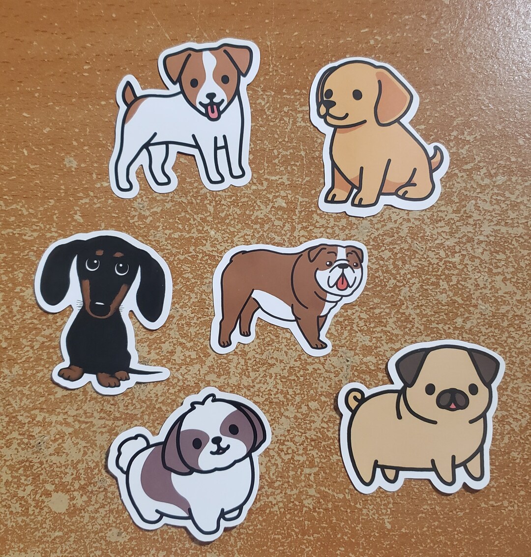 Cute Dog Die-cut Stickers, 6pcs - Etsy