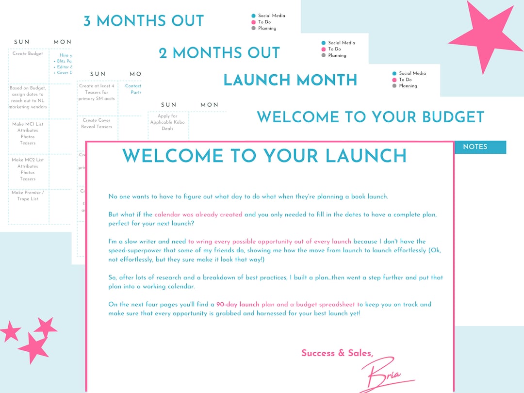 90 Day Book Launch Plan - Built Into a Workable Calendar Format - Etsy