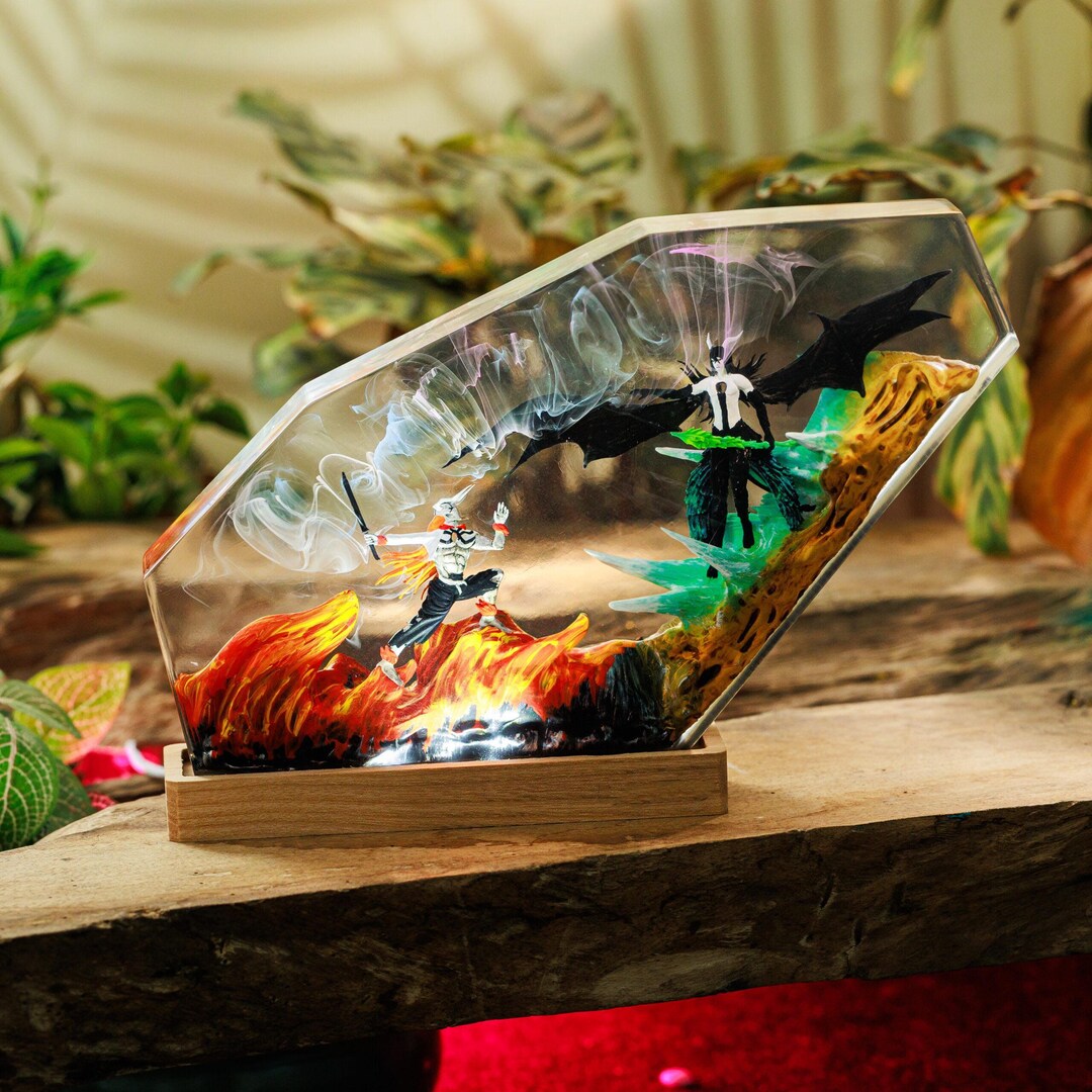 Ichigo Kurosaki VS Ulquiorra Bleach Resin Lamp Handmade Resin Lamp, LED ...