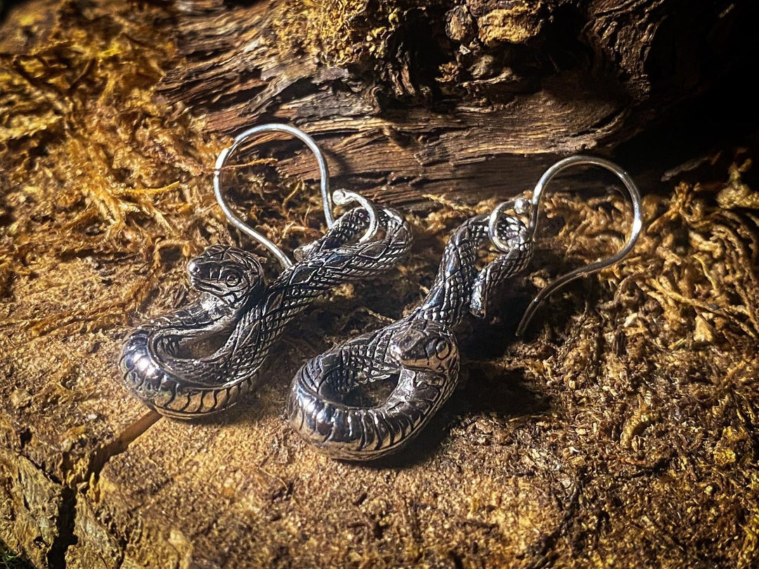 Goddess Designs / Detailed Coiled Snakes Sterling Silver - Etsy